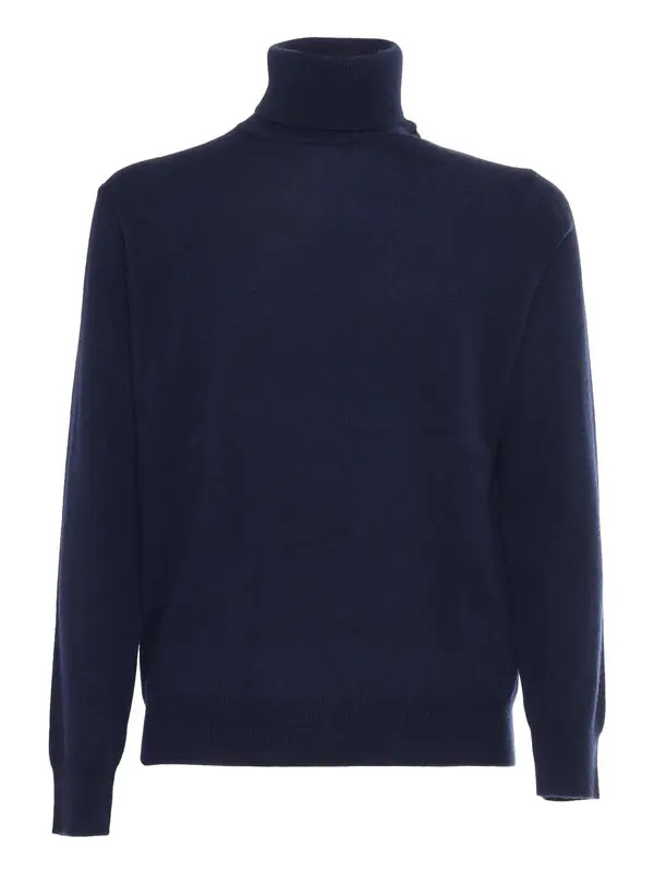 KANGRA Fine Knit Turtleneck - Blu
