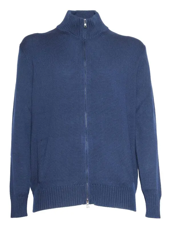 BALLANTYNE Zip-up Cardigan - Blu