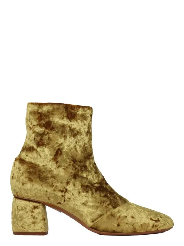 FORTE_FORTE Chic Velluto Stretch Booties - Gold