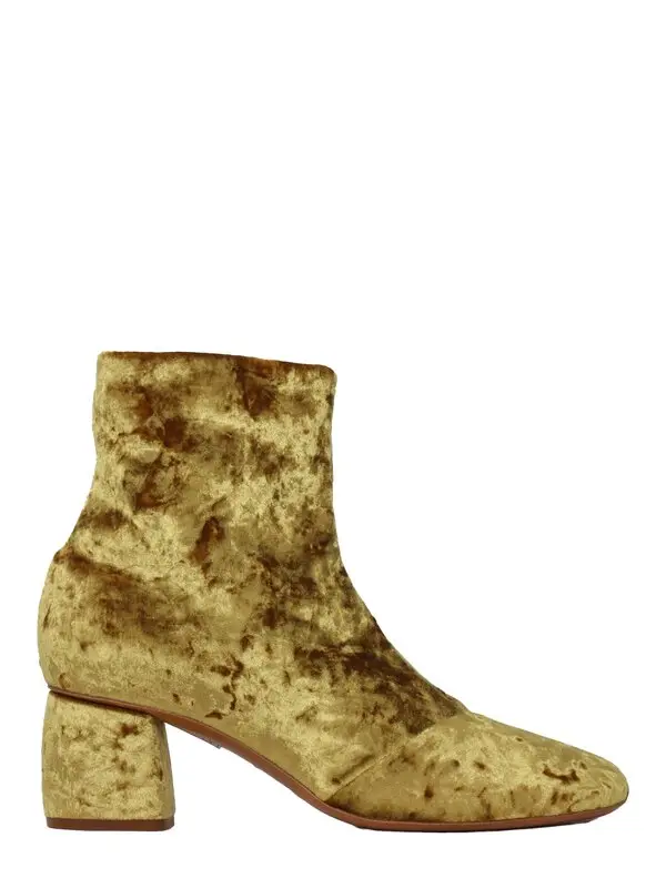 FORTE_FORTE Chic Velluto Stretch Booties - Gold