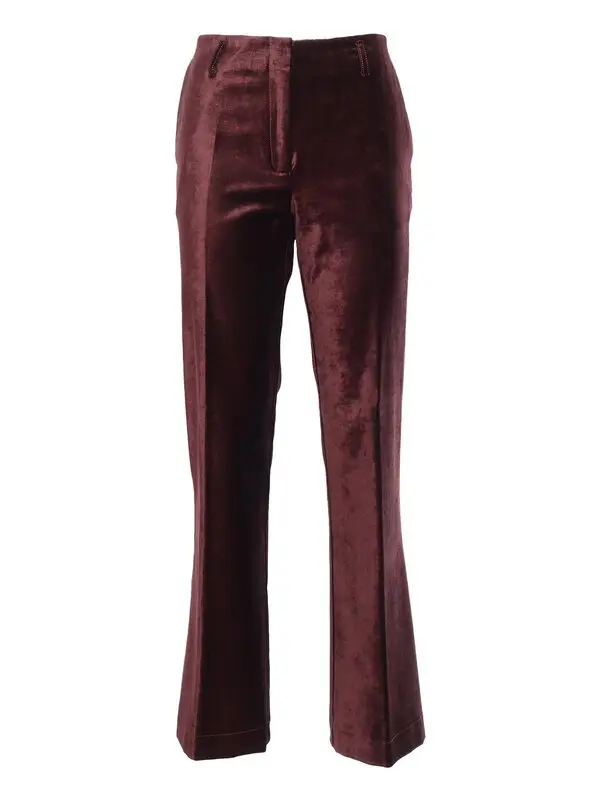 FORTE_FORTE Trombetta Velluto Stretch Pants - Red