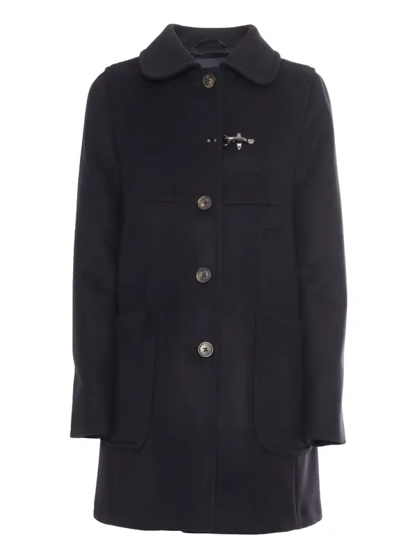 FAY Urban Coat With Baby Collar And Hook-and-eye Closure - Red