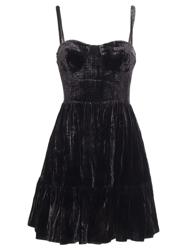 Michael Kors Velvet Smock Dress - Red