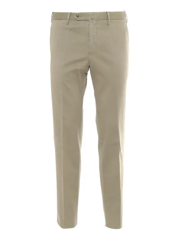 PT TORINO Slim Flat Front Trousers - Green