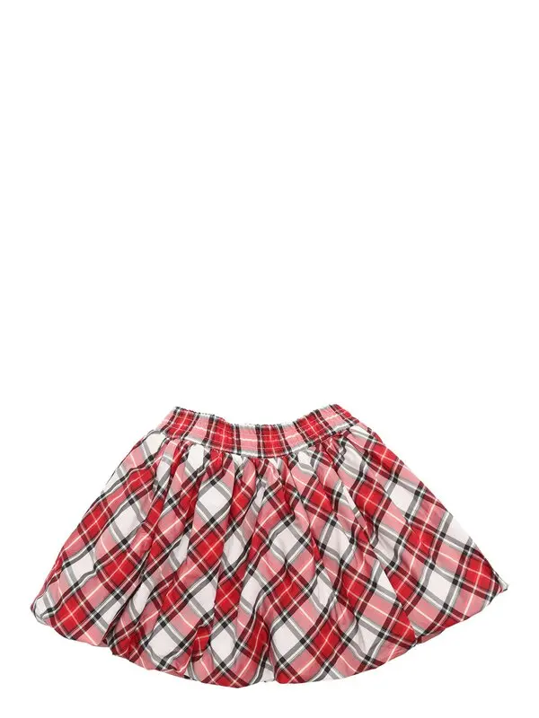 Monnalisa Plaid Balloon Skirt - Red