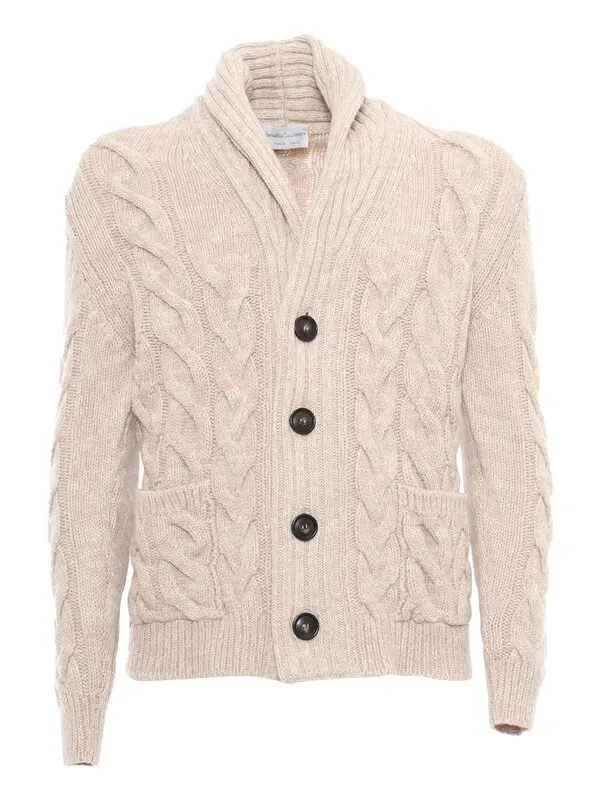 SETTEFILI CASHMERE Treccia Mista Shawl Collar Cardigan - Other