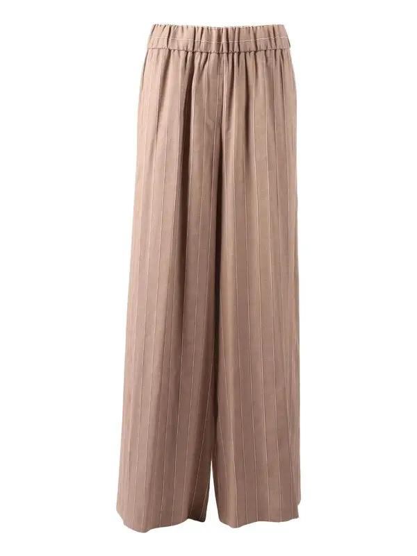 Peserico Striped Wide Leg Trousers - Red