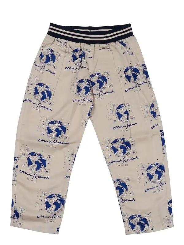 MINI RODINI Society Aop Woven Trousers - White