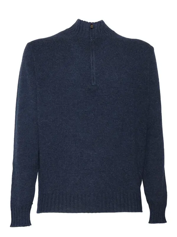 PHI FDL Quarter Zip Cashmere Sweater - Blu