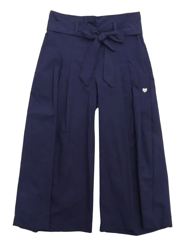 Monnalisa Cropped Poplin Pants - Blu