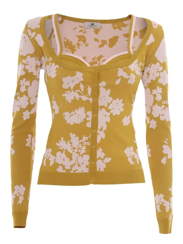 Elisabetta Franchi Tricot Knit Top - Yellow