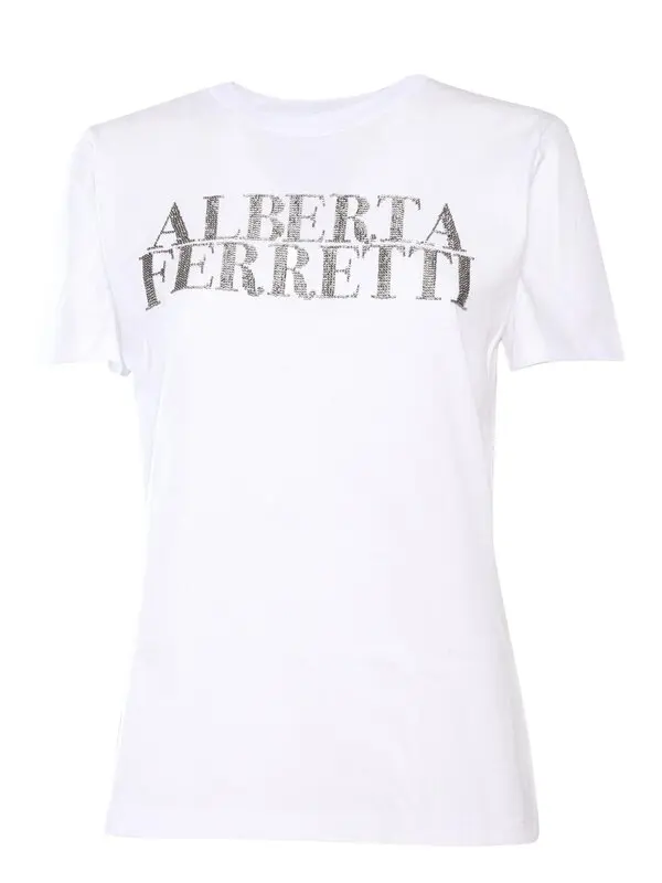 Alberta Ferretti Short Sleeve Jersey T-shirt - White