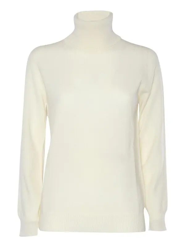 KANGRA Regular Fit Seamless Turtleneck - White