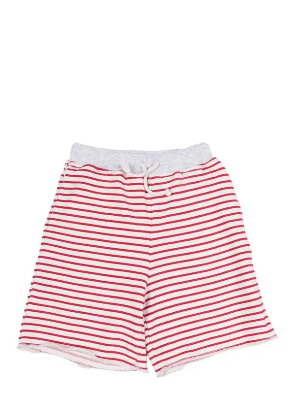 BABE & TESS Tazio Striped Bermuda Shorts - Red