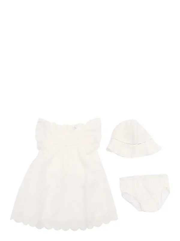 Chloé Vestito, Bloomer, And Cappello Set - White