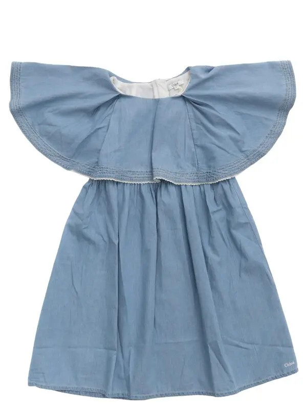 Chloé Short Sleeve Denim Dress - Blue