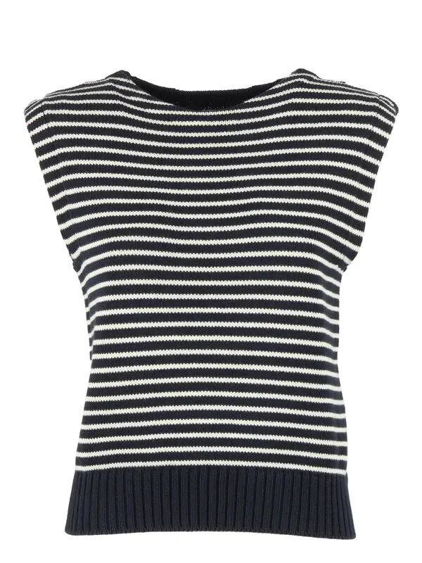 Max Mara Landa Knitted Gilet - Blu