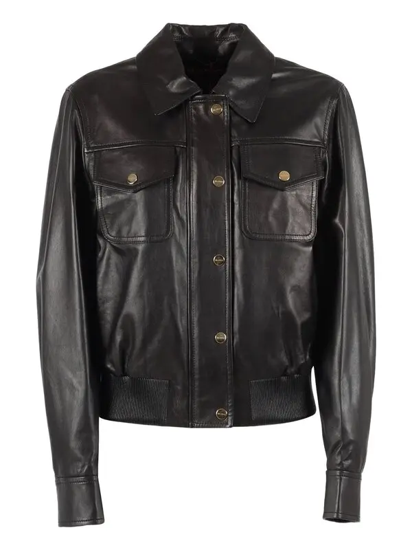Max Mara Biada Leather Jacket - Red