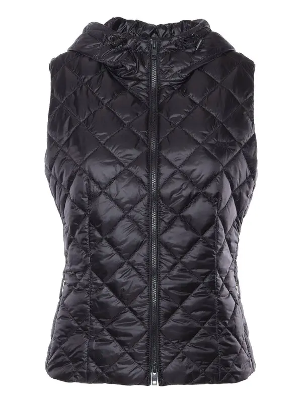 FAY Quilted Gilet With Hood - Red