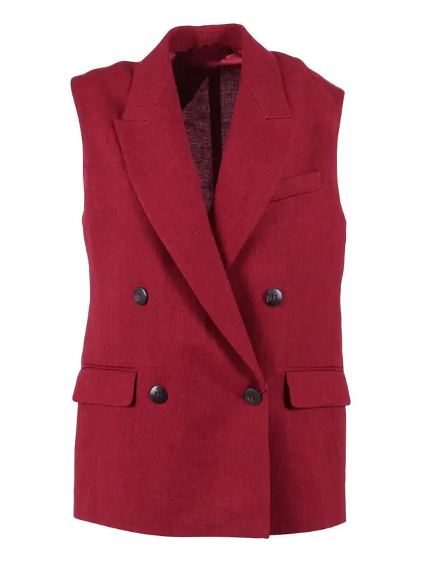 Max Mara Aia Sleeveless Jacket - Red