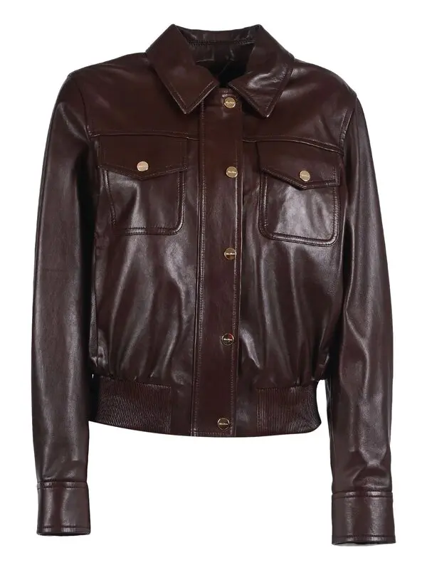 Max Mara Biada Leather Jacket - Red