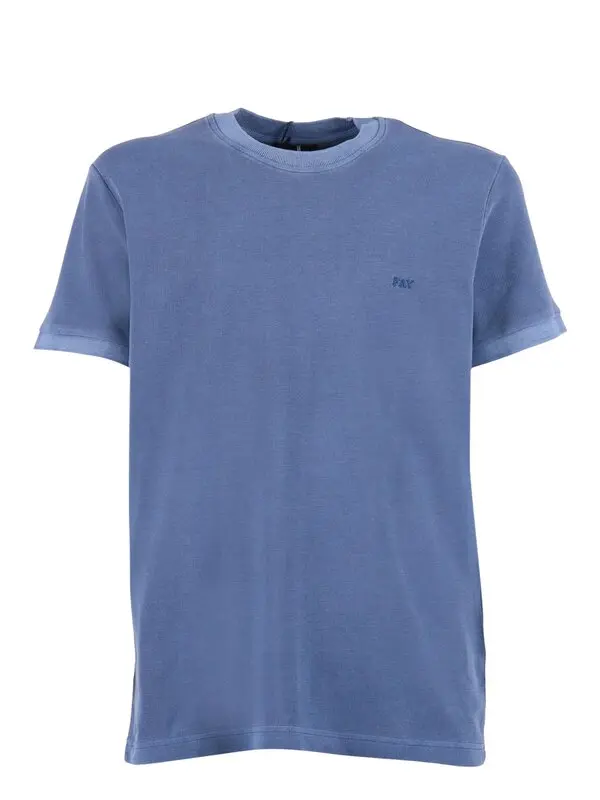 FAY Frosted Piquet T-shirt - Blu