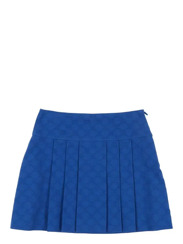 Gucci Textured Cotton Gg Skirt - Blu