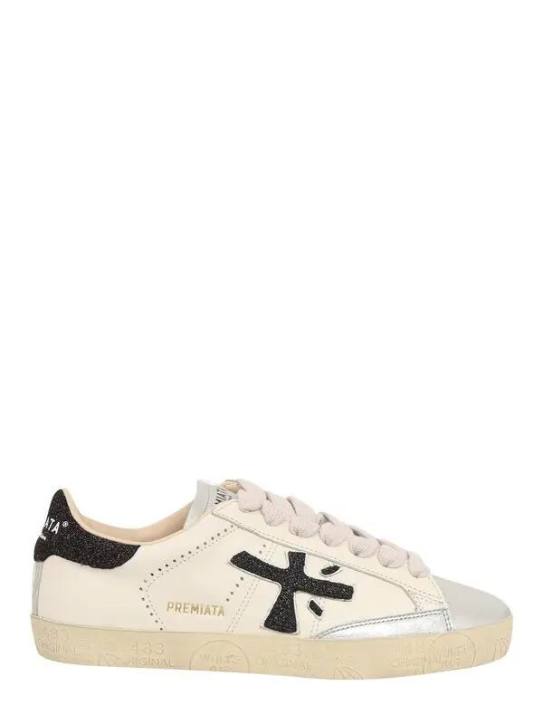 Premiata S Stevend Off +silver Sneakers - White