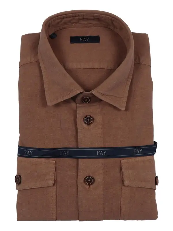 FAY Overshirt With Pockets - Red