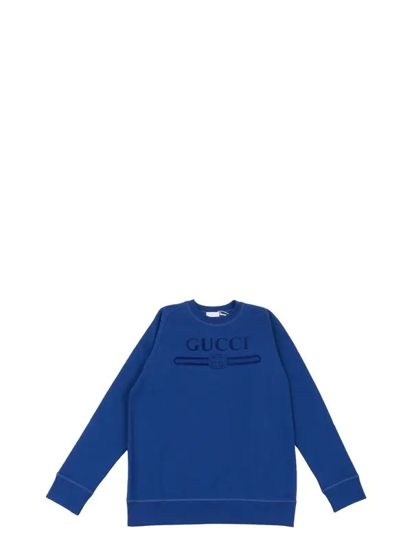 Gucci Long Sleeve Cotton Sweatshirt - Blu