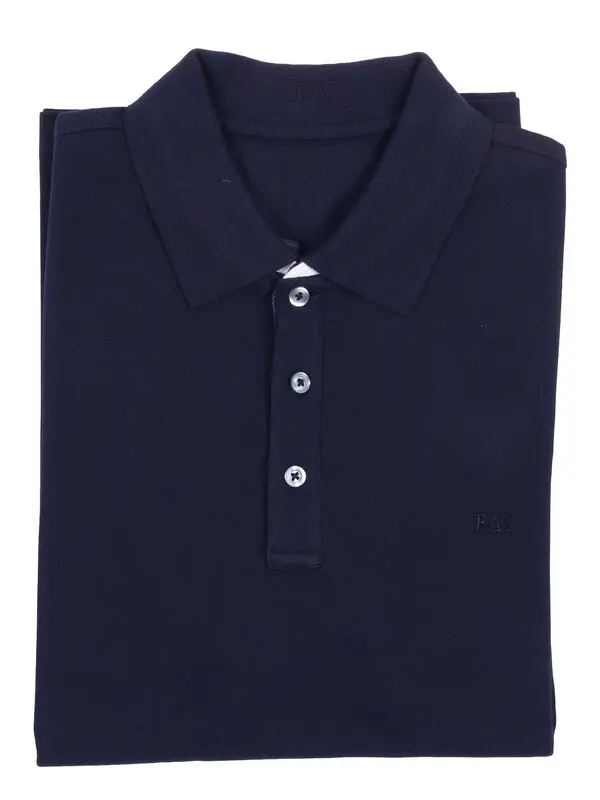 FAY Polo Db Collar Piquet - Blu