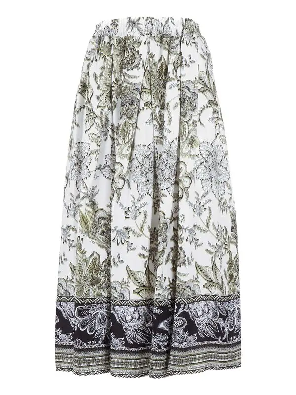 FAY Long Skirt With Elastic Waist - White