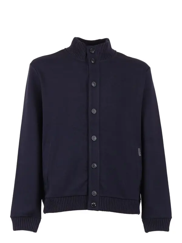 FAY Buttoned Fleece Jacket - Blu