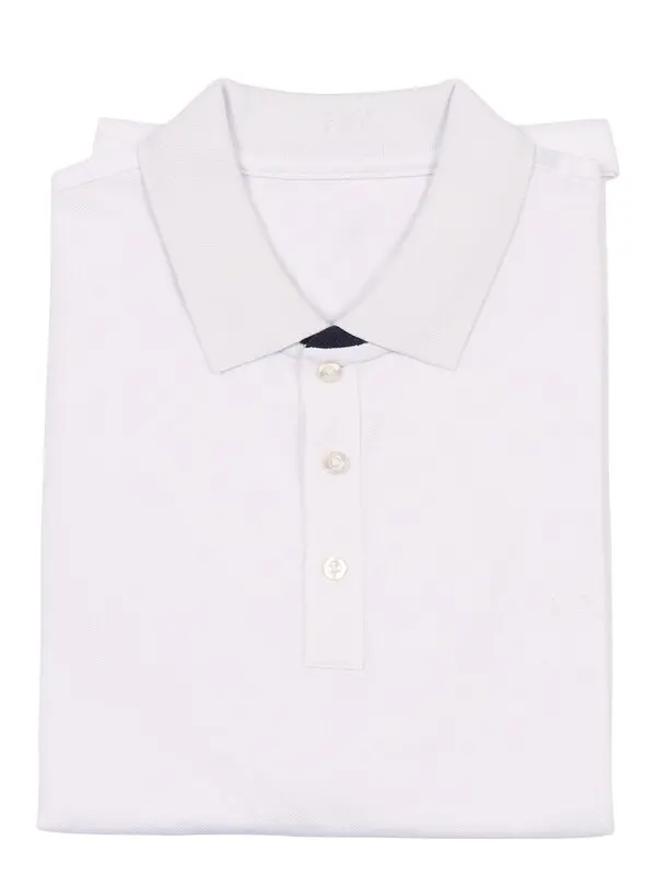 FAY Polo Shirt With Double Button Collar - White