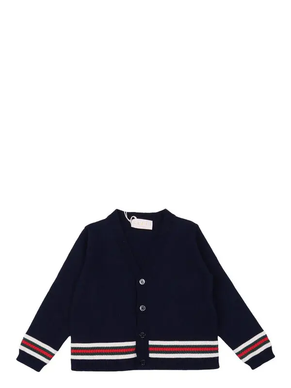 Gucci Long Sleeve Plain Knit Cardigan - Blu
