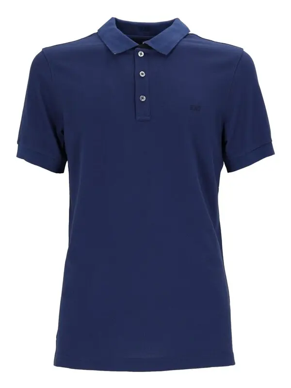 FAY Polo Db Collar Piquet Str. Bicolor - Blu