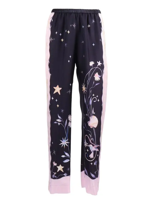 FORTE_FORTE Elastico Twill Stampa 'deliverance' Pant - Blu