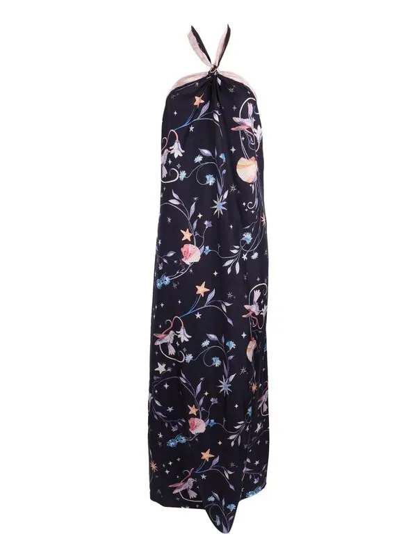 FORTE_FORTE Twill 'deliverance' Print Maxi Dress - Blu