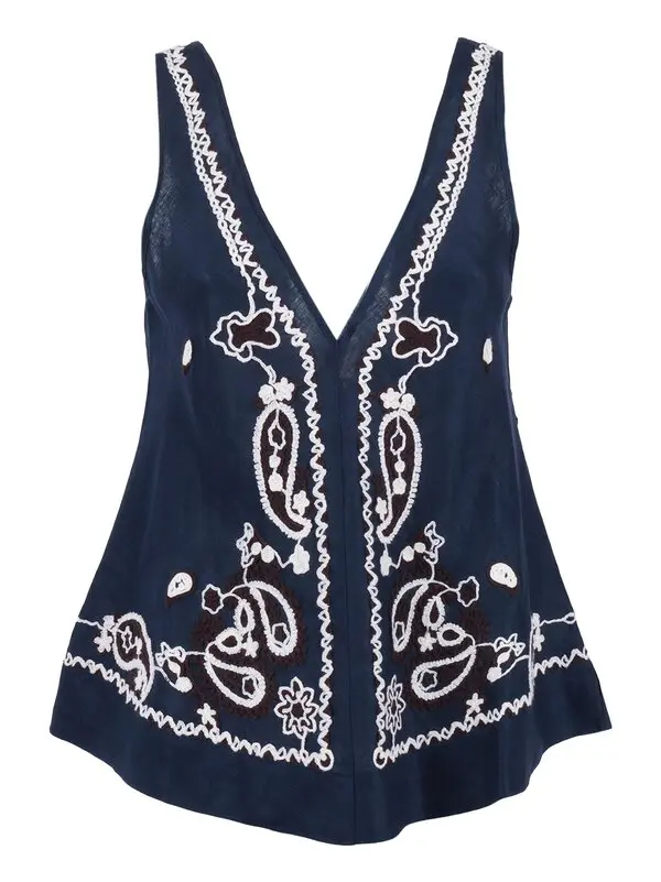 P.a.r.o.s.h Embroidered Blouse - Blu