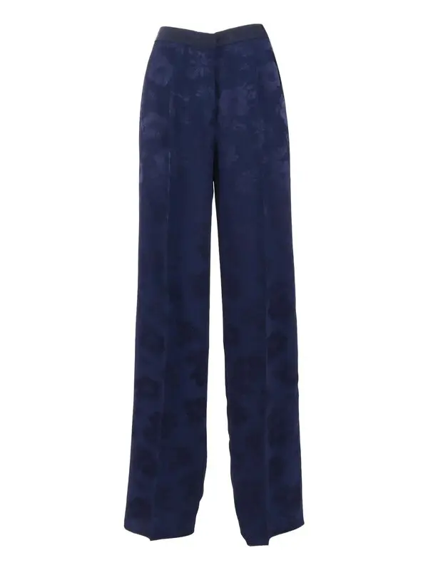 FORTE_FORTE Vita Alta Jacquard Fluid Bouquet Pants - Blu