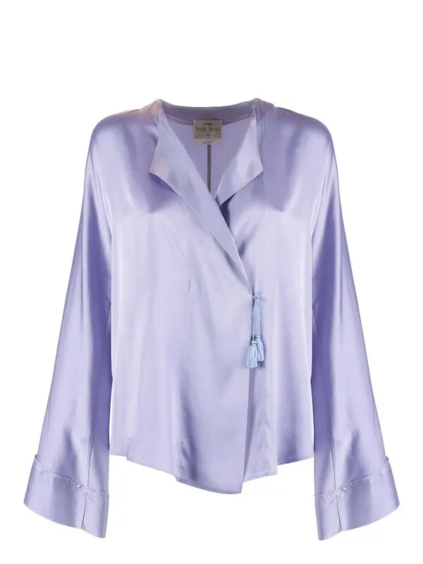 FORTE_FORTE Shiny Stretch Silk Shirt - Other