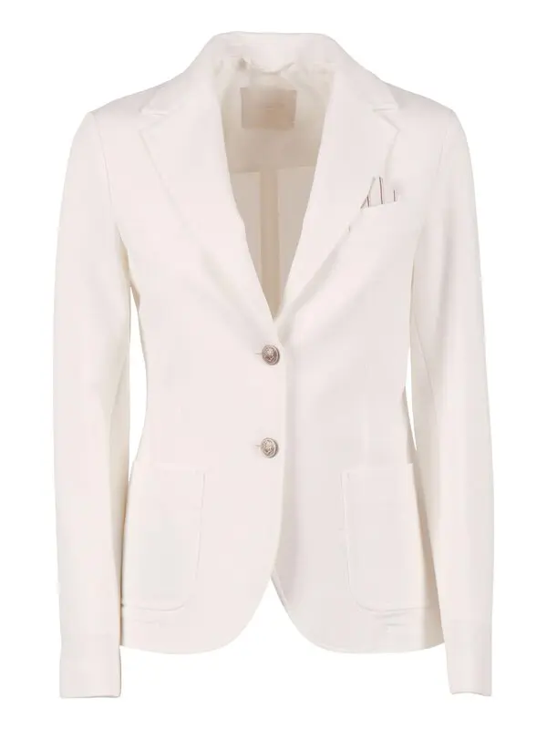 CIRCOLO 1901 Slim Fit Fleece Jacket - White