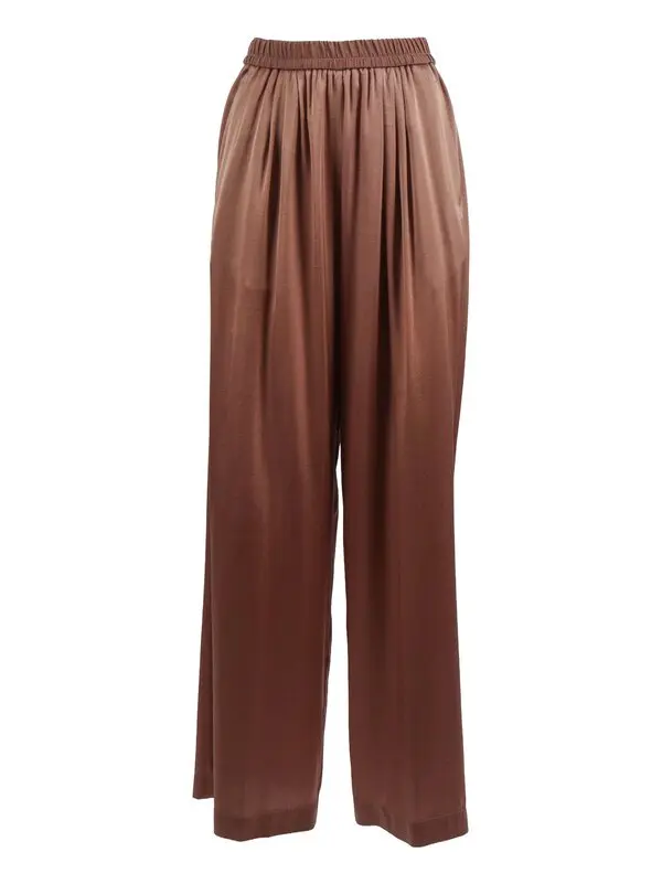 FORTE_FORTE Elastico Loose Stretch Shiny Pants - Red