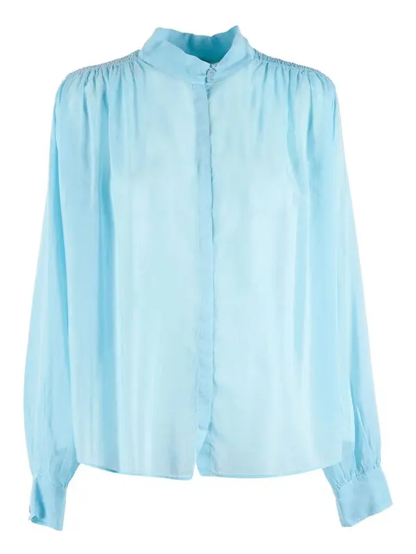 FORTE_FORTE Collo Bow Tie Voile Blouse - Blue