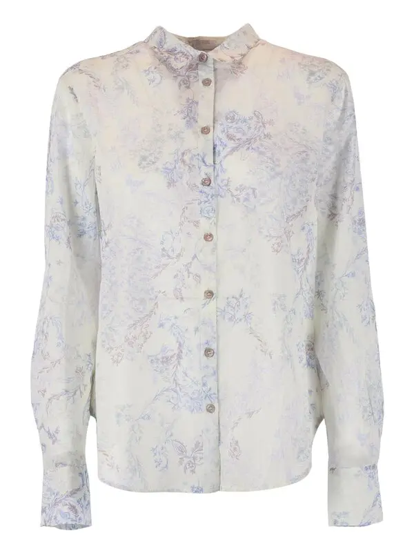 FORTE_FORTE Regular Voile Cotone 'nontiscordardime' Shirt - White