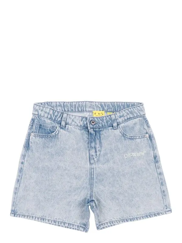 Off-White Bookish Denim Short - Blu