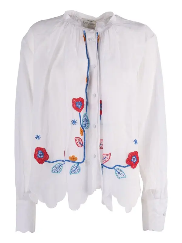 FORTE_FORTE Bohemienne Ricamo 'broderie En Reve' Shirt - Blue