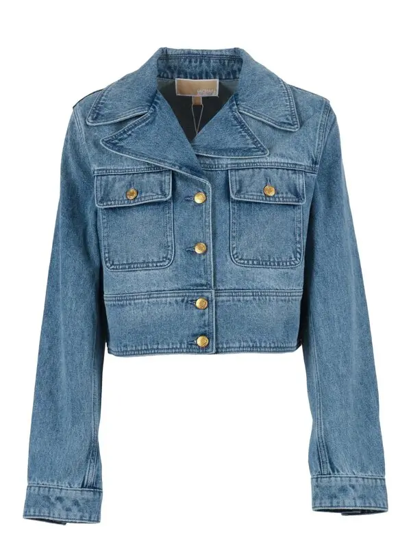 Michael Kors Cropped Denim Jacket - Blu