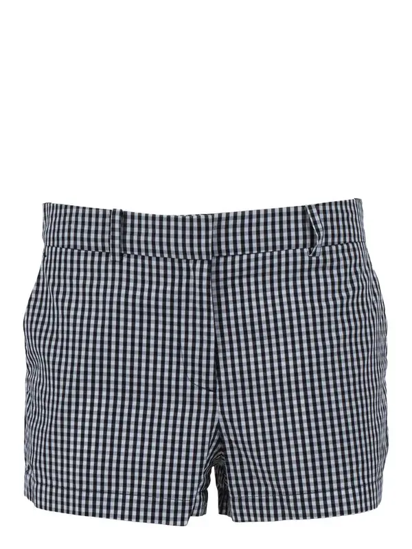 Michael Kors Flat Front Gingham Shorts - Blu