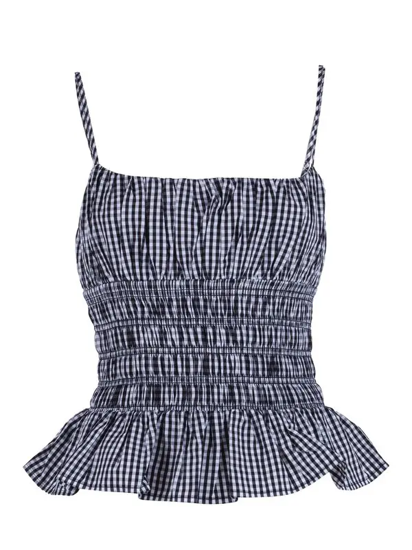 Michael Kors Gingham Smock Top - Red